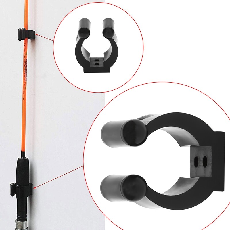 20 Pcs Fishing Pole Rod Holder Clips Black 16Mm Inside Dia Fishing ...