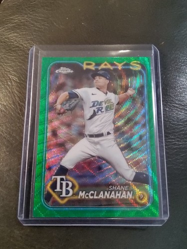 2024 Topps Chrome Shane McClanahan Green Wave Refractor 36/99 Tampa Bay ...