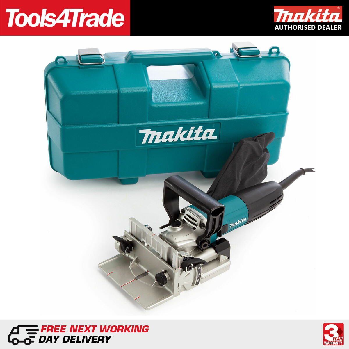 Makita PJ7000 Biscuit Jointer Kit 100mm Dowel Jointer 700w 240V ...