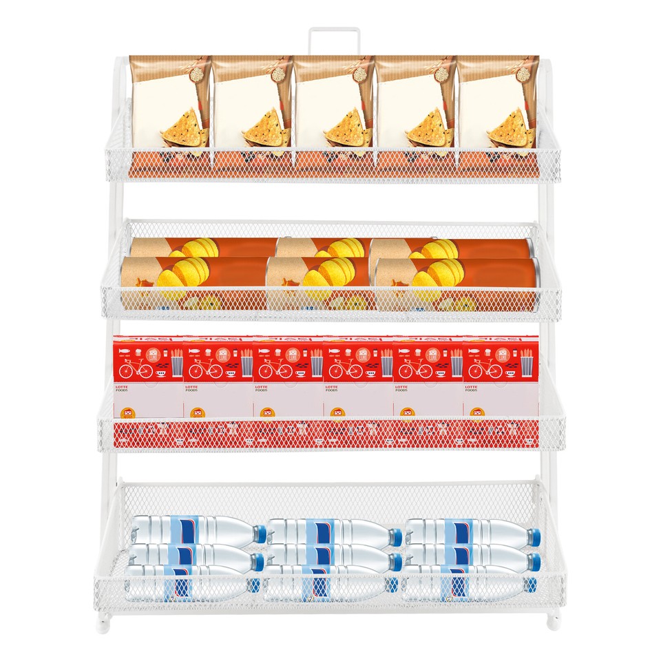 4 Tiers Candy Display Rack Retail Store Shelving Snack Storage ...