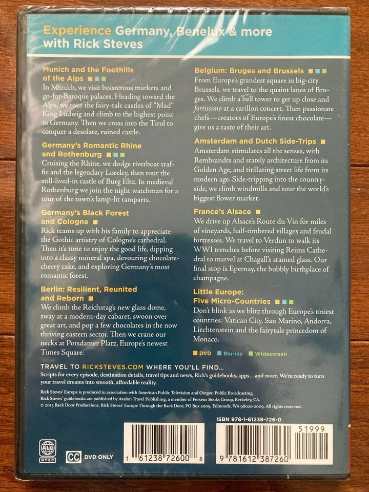 Rick Steve's Germany, Benelux & More DVD (8 Shows) ~ DVD + Blu Ray | eBay