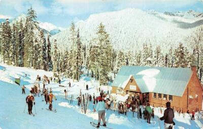 WA, Washington SKI ACRES Snow Skiers~Lodge SNOQUALMIE PASS~Highway 10 ...