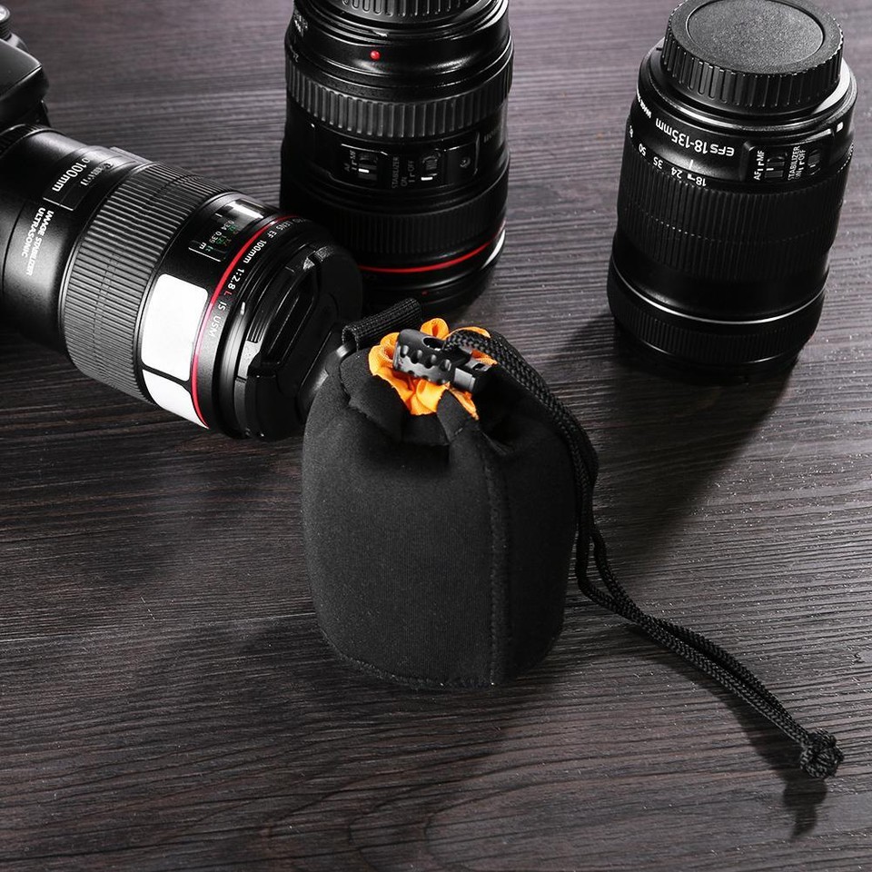 【US】Neoprene Soft DSLR Camera Lens Pouch Bag Storage Cover Case 4 Size ...