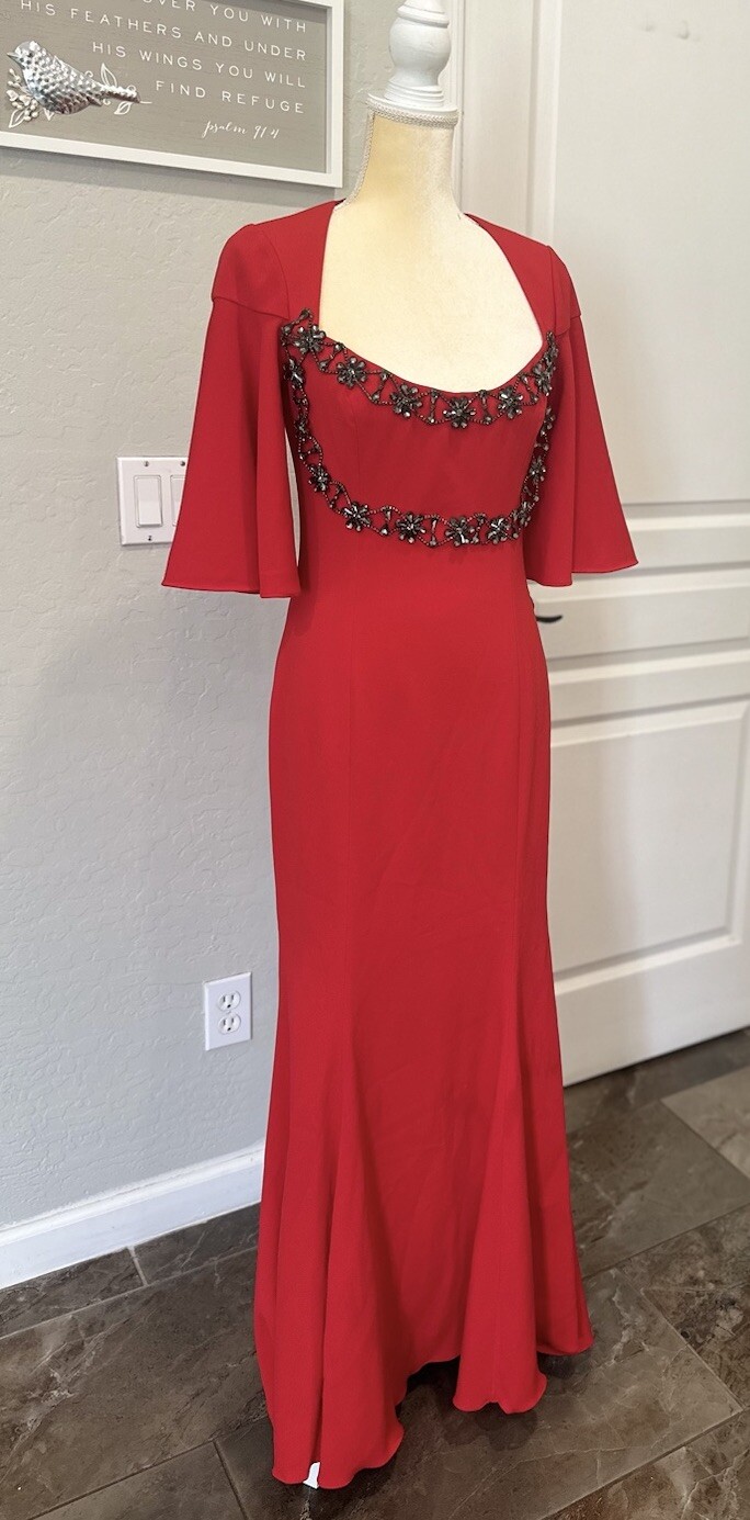 Neiman Marcus formal dress party prom gown red size 6 or small new with ...