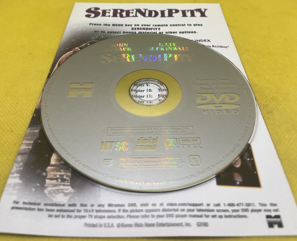 Serendipity (DVD, 2002, Widescreen, John Cusack, Kate Beckinsale) | eBay