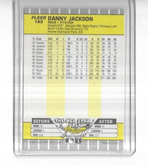 1989 Fleer #163 Danny Jackson Cincinnati Reds | eBay