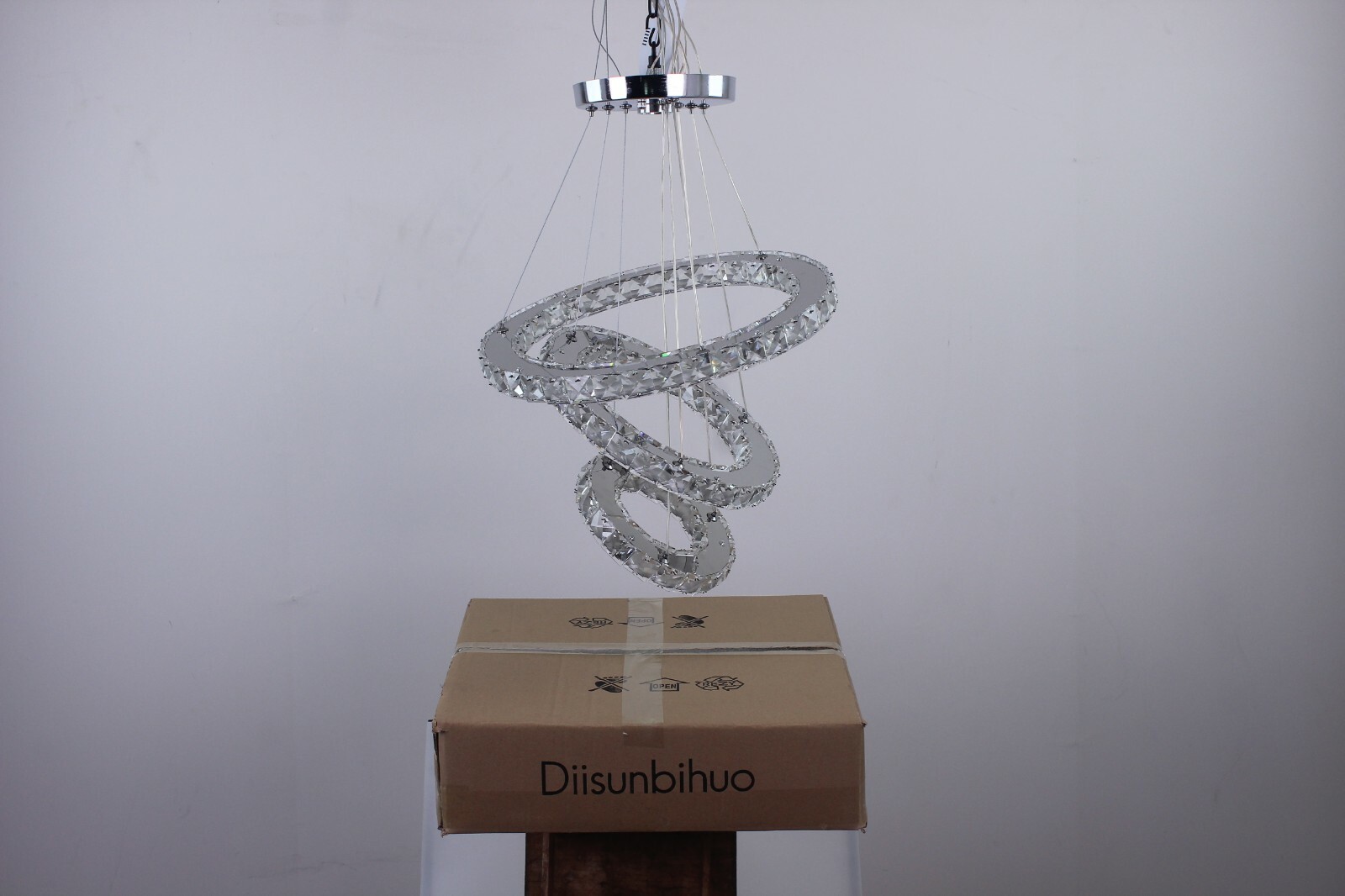 Modern LED Chandelier Crystal 3 Ring Chandelier LED Pendant Light for ...