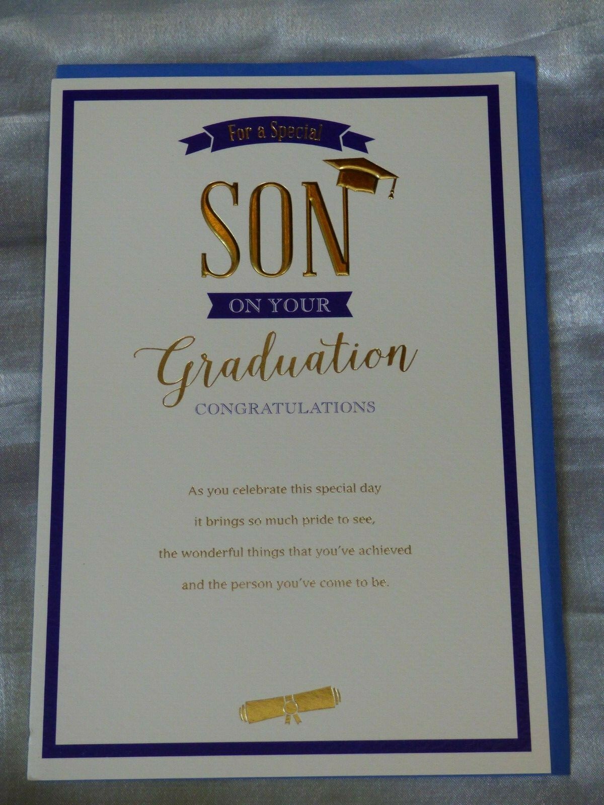 SON GRADUATION CARD SON DESIGN ME TO YOU CONGRATULATIONS DEGREE MASTERS ...