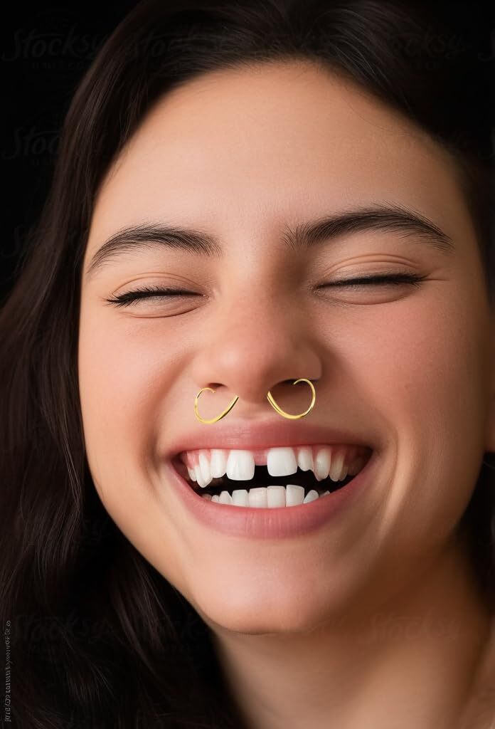 14g/16g Stainless Steel Mustache Septum Ring Curved Nose Piercing Body ...