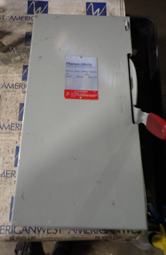 Thomas & Betts HD361-TB 30 amp 600 volt Fused INDOOR 3 Phase Disconnect ...