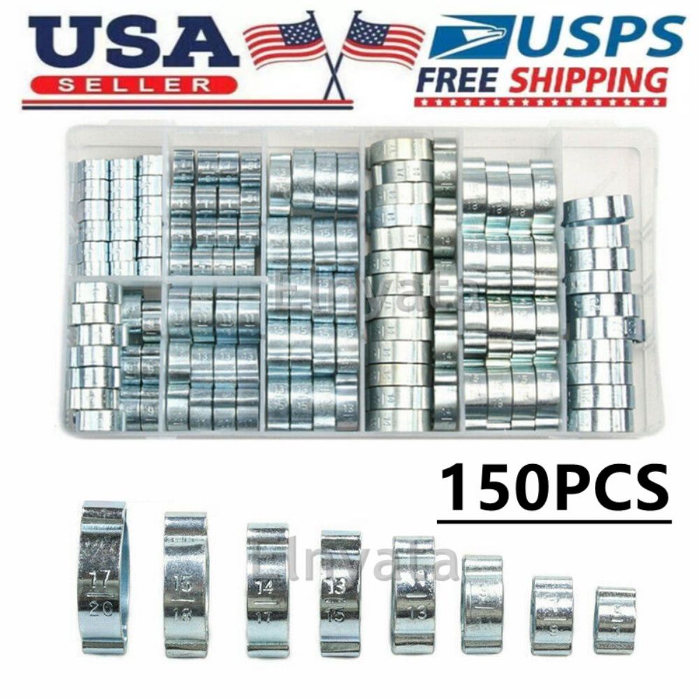 150x Double Ear Clamp O Clips Kit Crimp Air Silicone Petrol Water Fuel ...