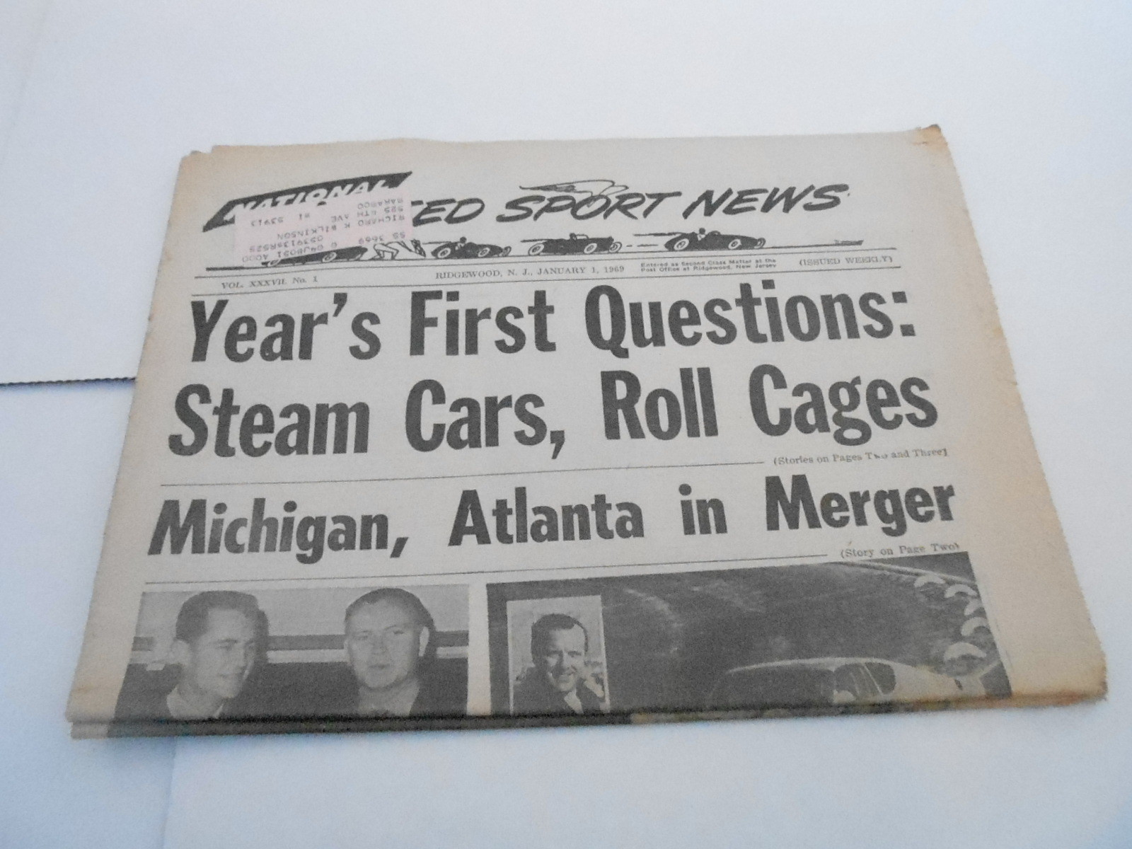 JAN 1 1969 NATIONAL SPEED & SPORTS NEWS car racing newspaper - STEAM ...