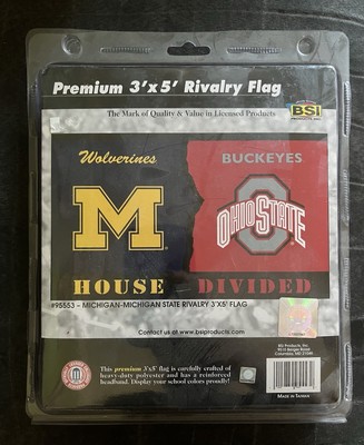 Flag House Divided Michigan Wolverines Ohio State Buckeyes 3'X5' BSI ...