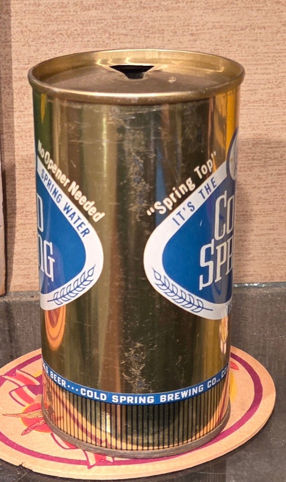 1968 "SPRING TOP" COLD SPRING STRAIGHT STEEL PULL TAB BEER CAN COLD ...
