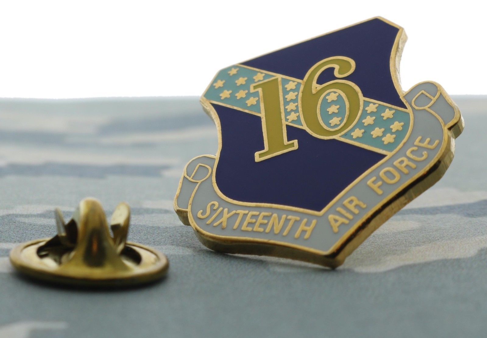 Air Force 16th Sixteenth 16AF 1 inch Shield hat lapel pin H15963 F6D15A ...