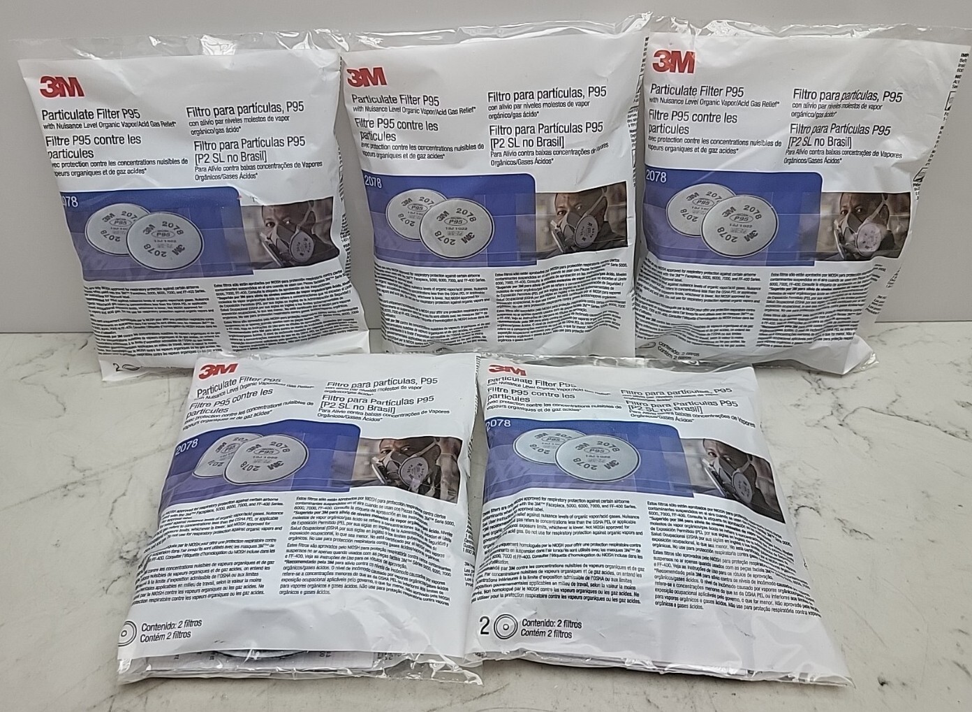5-2 Pk 3M 2078 P95 Particulate Filter Nuisance Level Organic Vapor/Acid ...