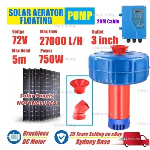Solar Aerator Floating Fountain Pump 27000L/H Aeration Large Pond or ...