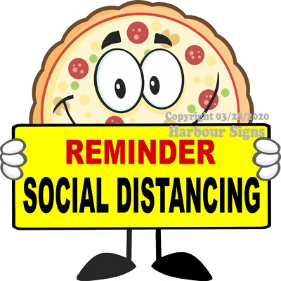 Pizza Social Distance DECAL (Choose Your Size) Concession Food Truck ...