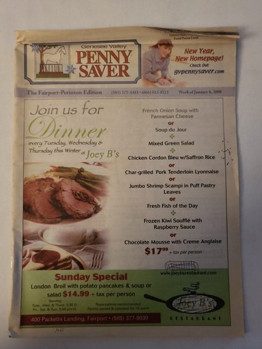 2008 January 6, Penny Saver Magazine, Genesee Valley, (CP380) | eBay