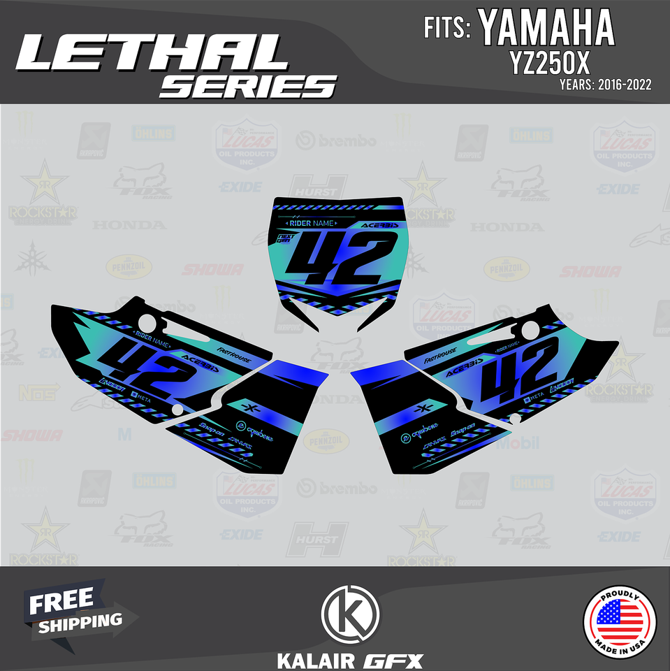 Graphics Kit for Yamaha YZ250X (2016-2022) Lethal-Fade | eBay