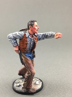 Painted Cowboy figure 54 mm 1/32, Metal toy soldier, Tin miniature ...