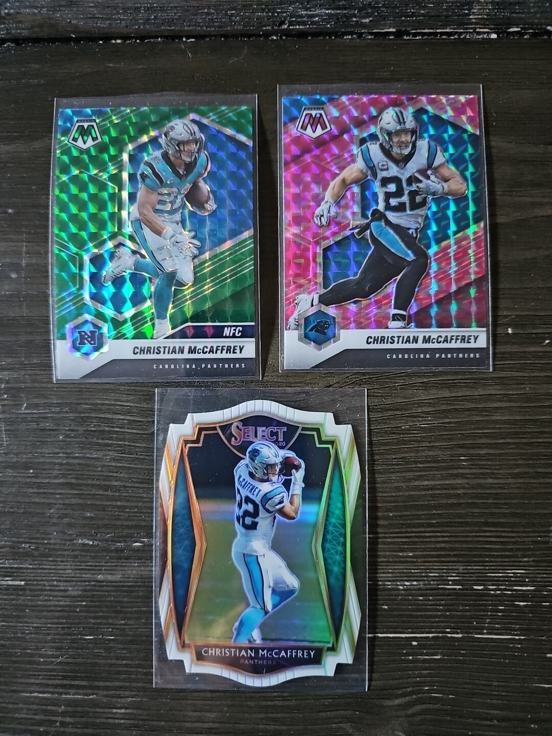 3 Card Lot 2020 Select C. McCaffrey Premier Level White Prizm Die-Cut ...