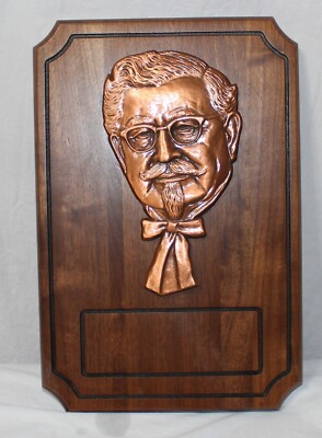 VINTAGE 1960S COLONEL SANDERS METAL WALL PLAQUE FROM KENTUCKY FRIED ...
