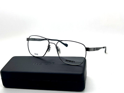 FLEXON AUTOFLEX A113 001 CHROME BLACK OPTICAL EYEGLASSES 57-17-145MM XL ...