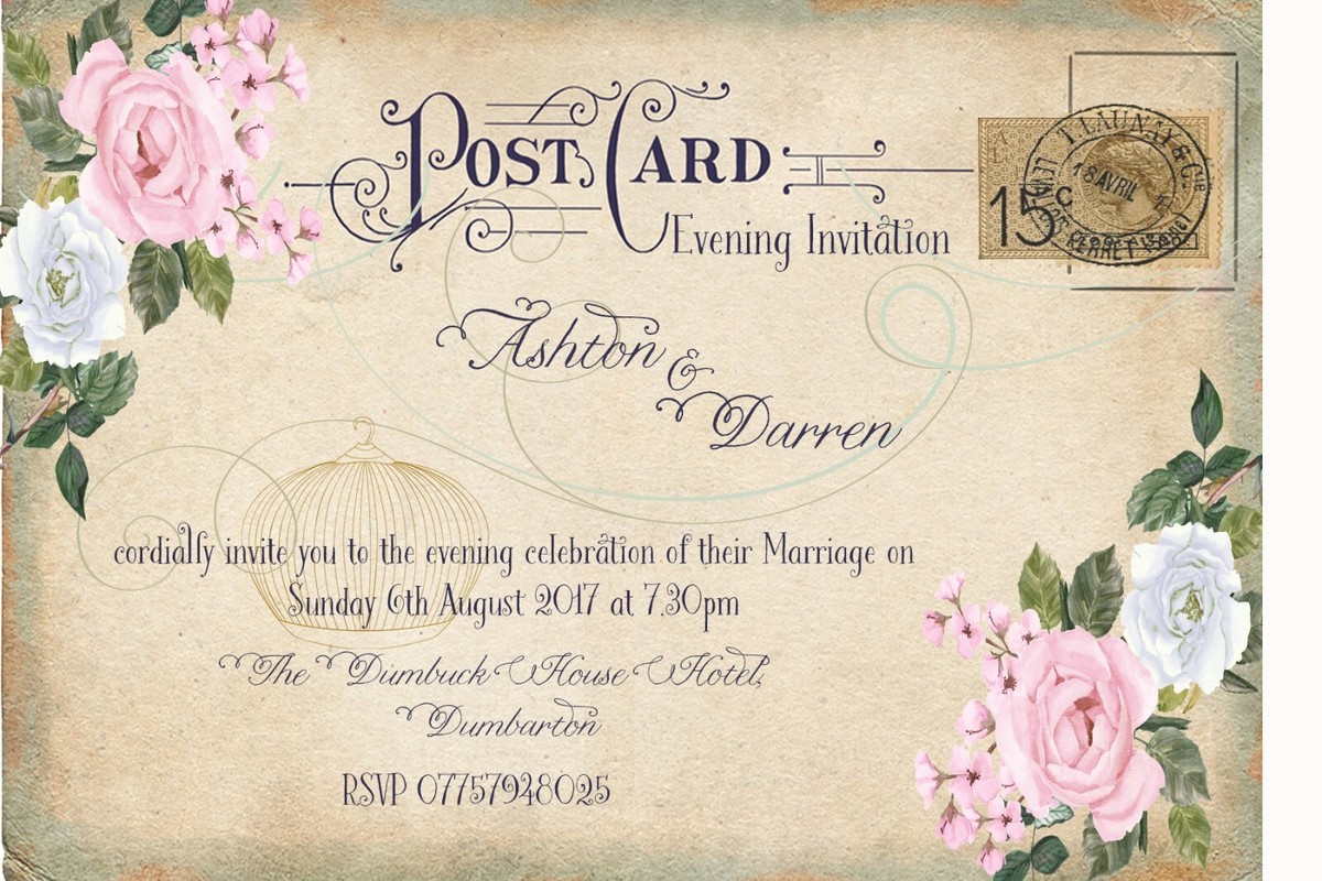 Formal Wedding Invitations Postcard
