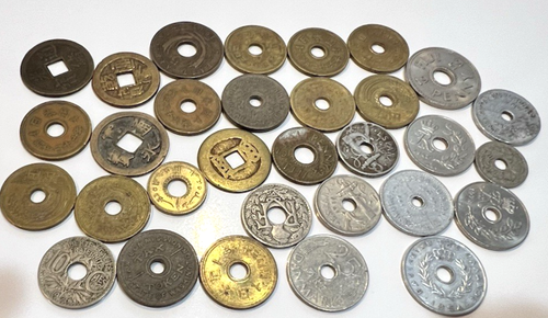 {Lot of 30} Unusual Shaped World Coins with Square and Round Holes | eBay