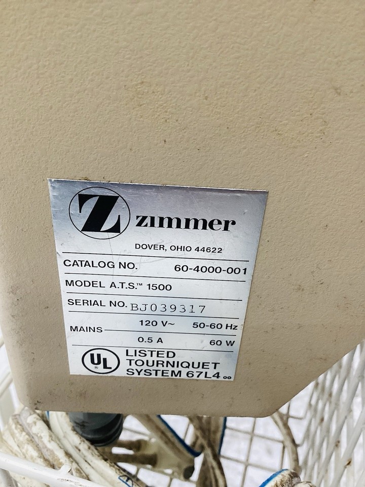 Zimmer A.T.S. 1500 Pneumatic Tourniquet System 60-4000-001 | eBay