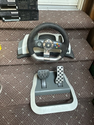 Xbox 360 WRW02 Wireless Racing Steering Wheel w/ Force Feedback and ...