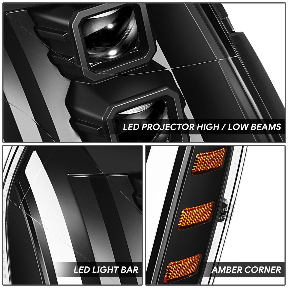 Switchback LED DRL Signal Projector Headlights for 2007-2014 Escalade ...
