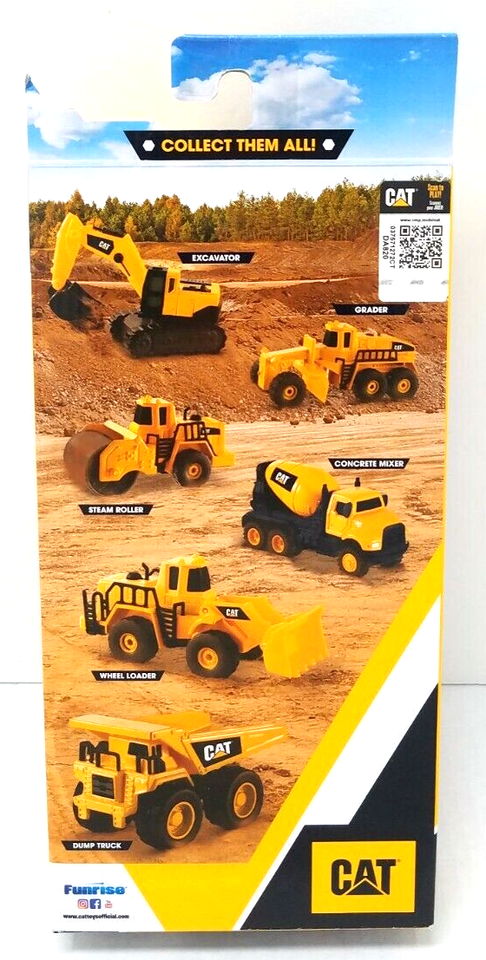 CAT Metal 3pk Wheel Loader/ Excavator and Steam Roller | eBay