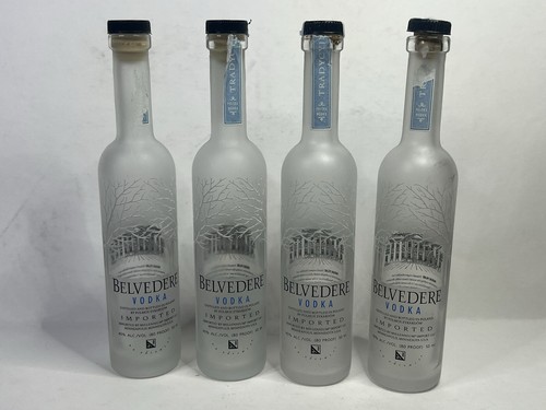 4 Empty Belvedere Vodka Mini Bottles 50ml 6 inch high | eBay