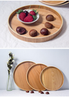 Round Tray Food Serving Plate Wood Snack Deseert Plate Teaboard Tea ...