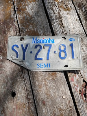 Vintage Manitoba Canada SEMI License Plate - "SY-27-81" Bison | eBay