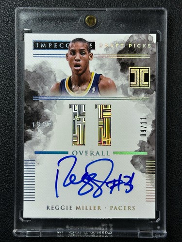 REGGIE MILLER 2017-18 PANINI IMPECCABLE DRAFT PICKS 11 OVERALL AUTO 09/ ...