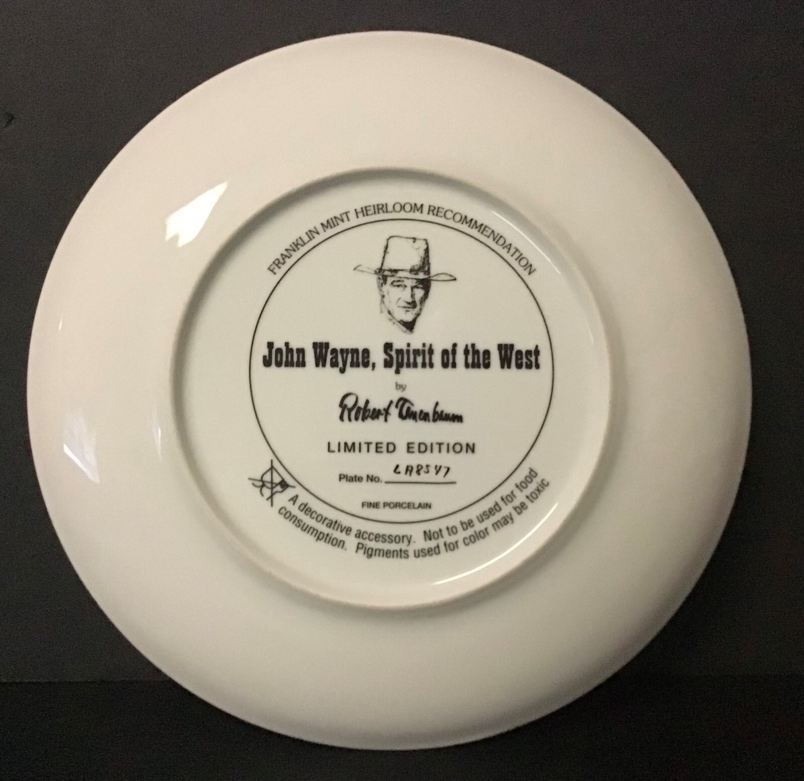 Lot of 2 John Wayne Collector Plates Franklin Mint Heirloom by Robert ...