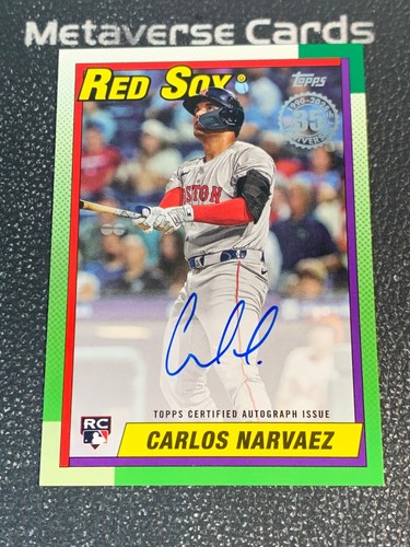 2025 Topps Series 2 1990 Baseball Autograph RC Carlos Narvaez Boston ...