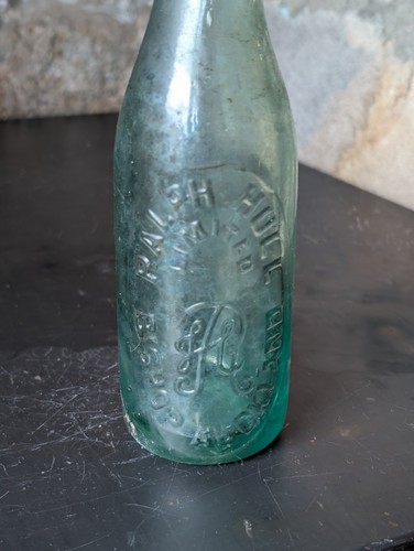 Antique Glass Bottle, Ralph Hull Limited. Bishop Auckland . Rare 21cm ...