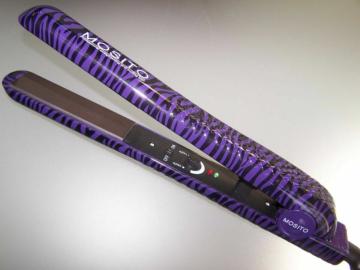 BNIB Mosito ZEBRA Purple 1" Straightener Nano Ceramic Flat Hair Pro ...