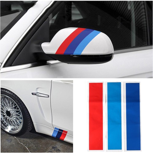 10" M-Colored Front Bumper Grille Stripe Sticker Vinyl Decal For BMW M3 ...