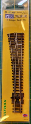 N Scale PECO Streamline SL-U396F Medium Radius Left Hand Turnout Code ...