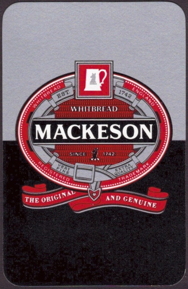Playing Cards Single Card Old WHITBREAD MACKESON Brewery Beer ...