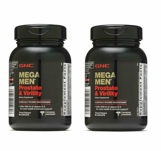 GNC Mega Men Prostate & Virility Multi Vitamins Caplets, 90 Count - 2 ...