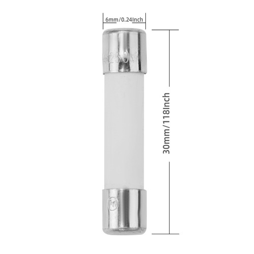 10Pcs T20AL250V 6x30mm Microwave Fuse 20A 20Amp 250V Slow-Blow Ceramic ...