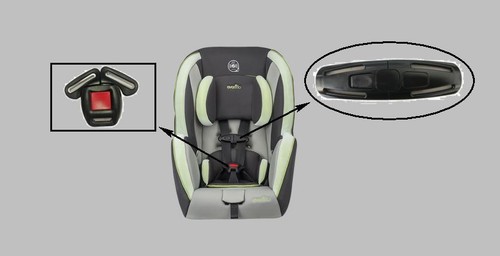 Baby Child Car Seat Harness Chest Clip&Buckle Safety Set for Evenflo ...