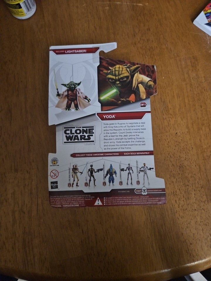 Star Wars Yoda The Clone Wars Toy Action Figure #CW14 2009 Brand New 3. ...