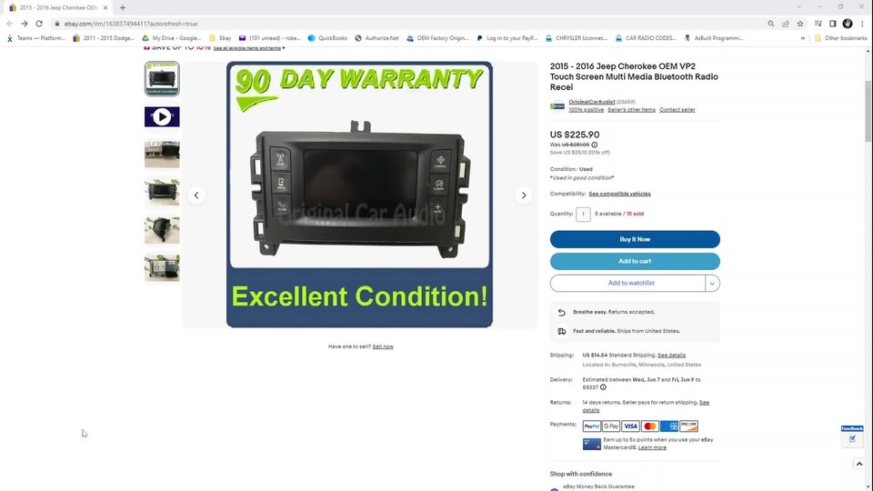 17-19 Mitsubishi Outlander OEM Touch Screen Car Play GPS Nav MultiMedia ...